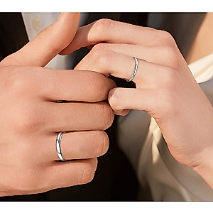 ChicSilver 2mm Silver Rings for Women High Polish Plain Dome Tarnish Resistant Comfort Fit Sterling Silver Promise Rings for Her Size 8