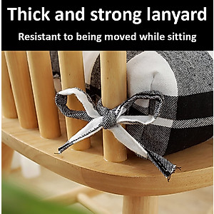 BUENA DECOR Kitchen Chair Cushions with Ties, Set of 2 Buffalo-Checked Dining Pads Seat for Chairs, 17 x inches Buffalo-Plaid Christmas Decoration Home (Black White Big Stripes)