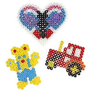 2,000 Piece XL Giant Biggie Fuse Bead Kit- Immediate Shipping, 3 XL Pegboards, 13 Colors, 6 Unique Templates,Melt Ironing Paper and Case- Works with Perler, Pixel Art Craft Project, Kids Holiday Party