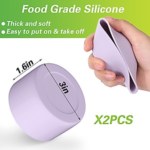 AIERSA 2Pcs Silicone Boot Sleeve for Stanley Quencher 40 oz 30 oz Tumbler with Handle & for IceFlow 20oz 30oz, Protective Water Bottle Cup Bottom Bumper Cover for Stanley Tumbler Accessories, Wisteria