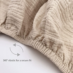 Cotton Muslin Baby Crib Sheet , Fitted Sheet for Crib 52"x28" (Khaki)