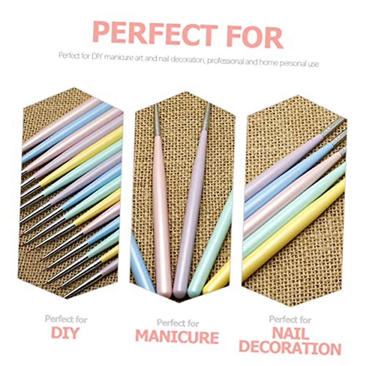 FRCOLOR 3 Sets nail brush Nail Drawing Pen nails kits Manicure Line Painting Pen nail art brushes DIY Nail Art Tools Acrylic Painting Tools nail striping brush fine painted nylon Nail Pen