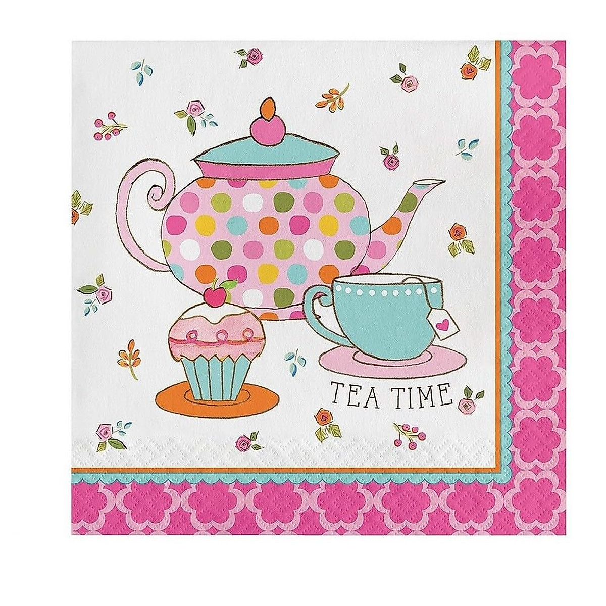 Creative Converting 16 Count Lunch Napkins, Tea Time