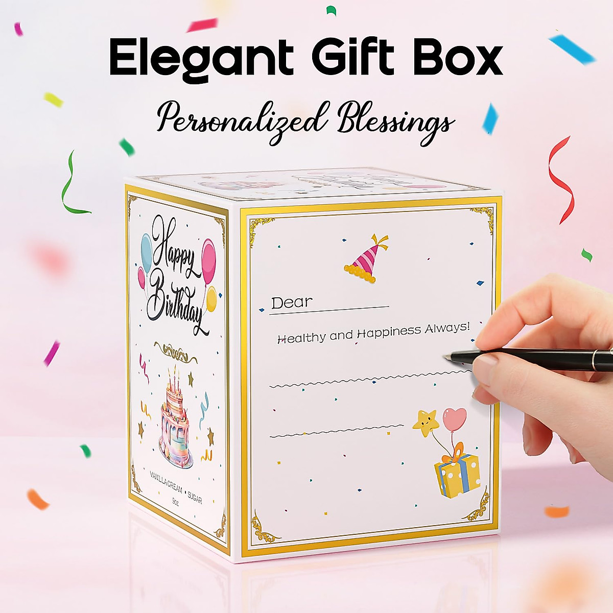 VEGISHINE Birthday Candles Gifts for Women, Birthday Gifts for Women Men, 9 oz Happy Birthday Candle with Vanilla Birthday Cake Scent, Birthday Gifts for Women Friendship Ideas