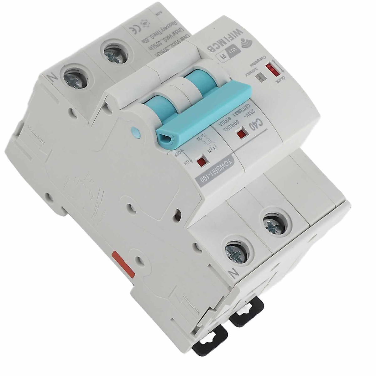 Circuit Breaker AC 230V Din Rail Mount Automatic Reclosing Leakage Air Switch for Households Factories (40A)