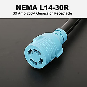 CircleCord 30 Amp to 110V Adapter Generator Power Cord and NEMA TT-30P to L14-30R Adapter Cord