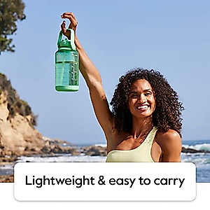 Takeya 64 oz Motivational Water Bottle with Straw Lid with Time Marker, Half Gallon, Premium Quality BPA Free Tritan Plastic, Stormy Black