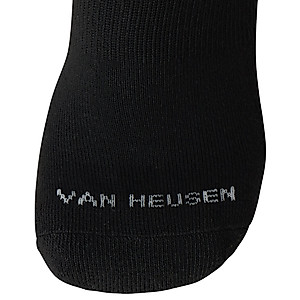 Van Heusen Men's Crew Socks - 10 Pack Performance Stretch Cushioned Crew Socks - Breathable Athletic Socks for Men (6-12.5), Size 6-12.5, Black
