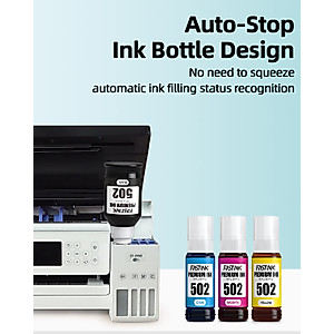 Lingtoolator Ink Refill Bottles,High Yield,5 Pack,Replacement for Epson 502 Ink,Work with ET-2760 ET-2800 ET-2803 ET-2750 ET-3750 ET-4750 ET-3760 ET-4760 ET-2700 ET-3700 ET-15000 Printer