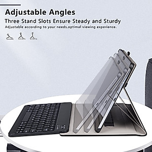 ZtotopCases Keyboard Case for Samsung Galaxy Tab S8 Plus/S7 FE/S7 Plus 12.4 Inch with S Pen Holder & Detachable Wireless Bluetooth Keyboard,PU Leather Cover for Galaxy Tab S8 Plus/ S7 FE Tablet,Black
