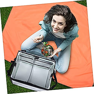 Hohopeti 1pc Box Takeaway Box Food Insulation Cases Insulated Takeout Insulated Reusable Grocery Portable Shopping Basket Commercial Insulated Tote Lunch Black Aluminum