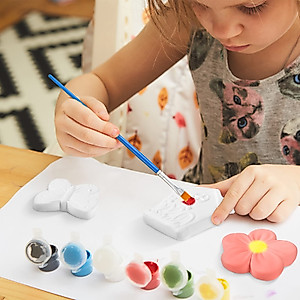 27 Pcs Arts and Crafts Set Painting Kit for Kids Include 12 Unpainted DIY Ceramic Figurines Paint Your Own Figurines with 12 Magnet 2 Brushes and 1 Palette Ceramic Painting Kit for Toddler (Butterfly)