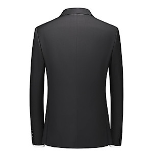 Men's Casual Slim Fit Suit Blazer Jacket One Button Lightweight Sport Coats Formal Dress Daily Business Suit Jacket Black