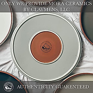 Mora Ceramic Flat Dinner Plates Set of 6, 10.5 in High Edge Dish Set - Microwave, Oven, and Dishwasher Safe, Scratch Resistant, Modern Dinnerware- Kitchen Porcelain Serving Dishes - Assorted Neutrals