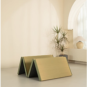 MustMat Thick Tatami Mat Twin XL Floor Mattress Japanese Tatami Bed with Storage Bag 39 x 80 x 2 in (Green)