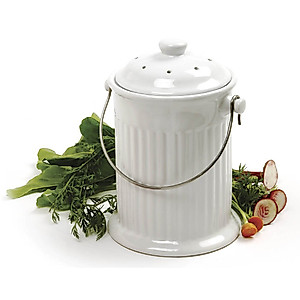 Norpro, White , 1 Gallon Ceramic Compost Keeper, One Size