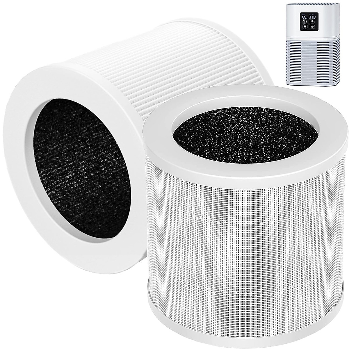 2 Pack Replacement Filt-er Compatible with VEWIOR A1 Air Purifi-er, 3-in-1 True HEPA Replacement Filt-er Compatible with VEWIOR A1, AMEIFU AP01W, KOIOS HQKJ-50 Air Purifi-er