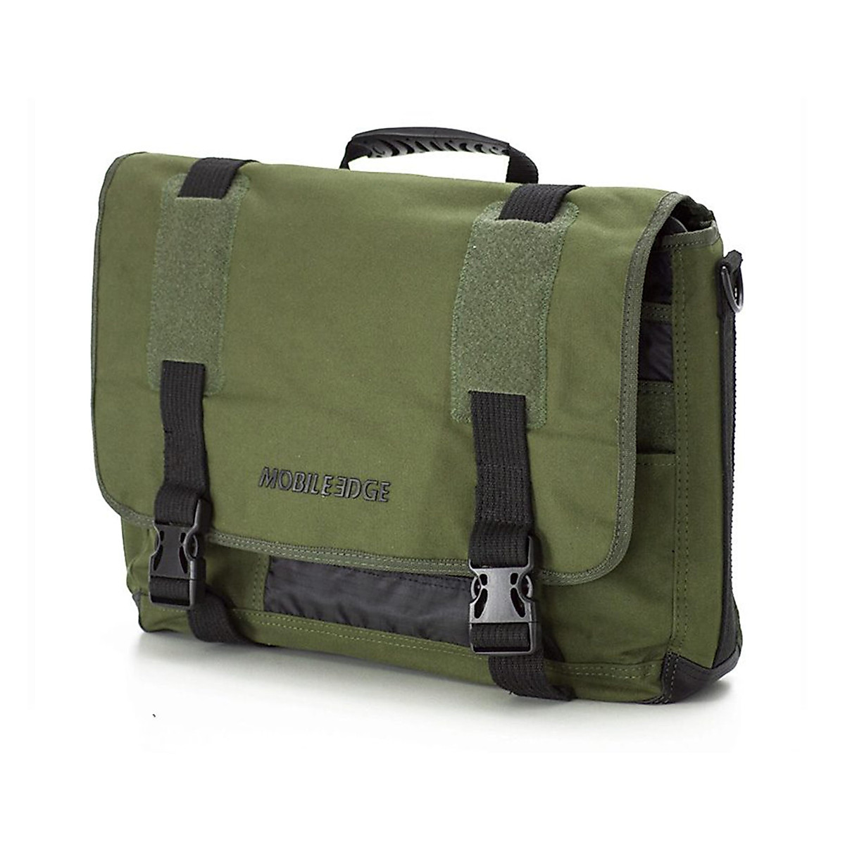 Mobile Edge ECO Laptop Messenger Bag for Men and Women, Fits Up To 17.3 Inch Laptops, Cotton Canvas, Olive Green, MECME9