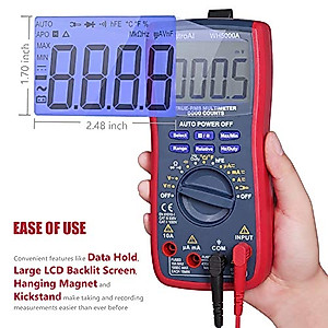 AstroAI Digital Multimeter, TRMS 6000 Counts Volt Meter Manual and Auto Ranging; Measures Voltage Tester, Current, Resistance, Continuity, Frequency; Tests Diodes, Transistors (Renewed)