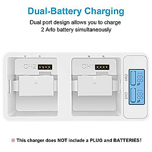 Feirsh Charger Station Gift for Arlo, Digital LED Screen Charging Station Compatible for Arlo Pro/Pro 2/Go Camera (No Batteries)