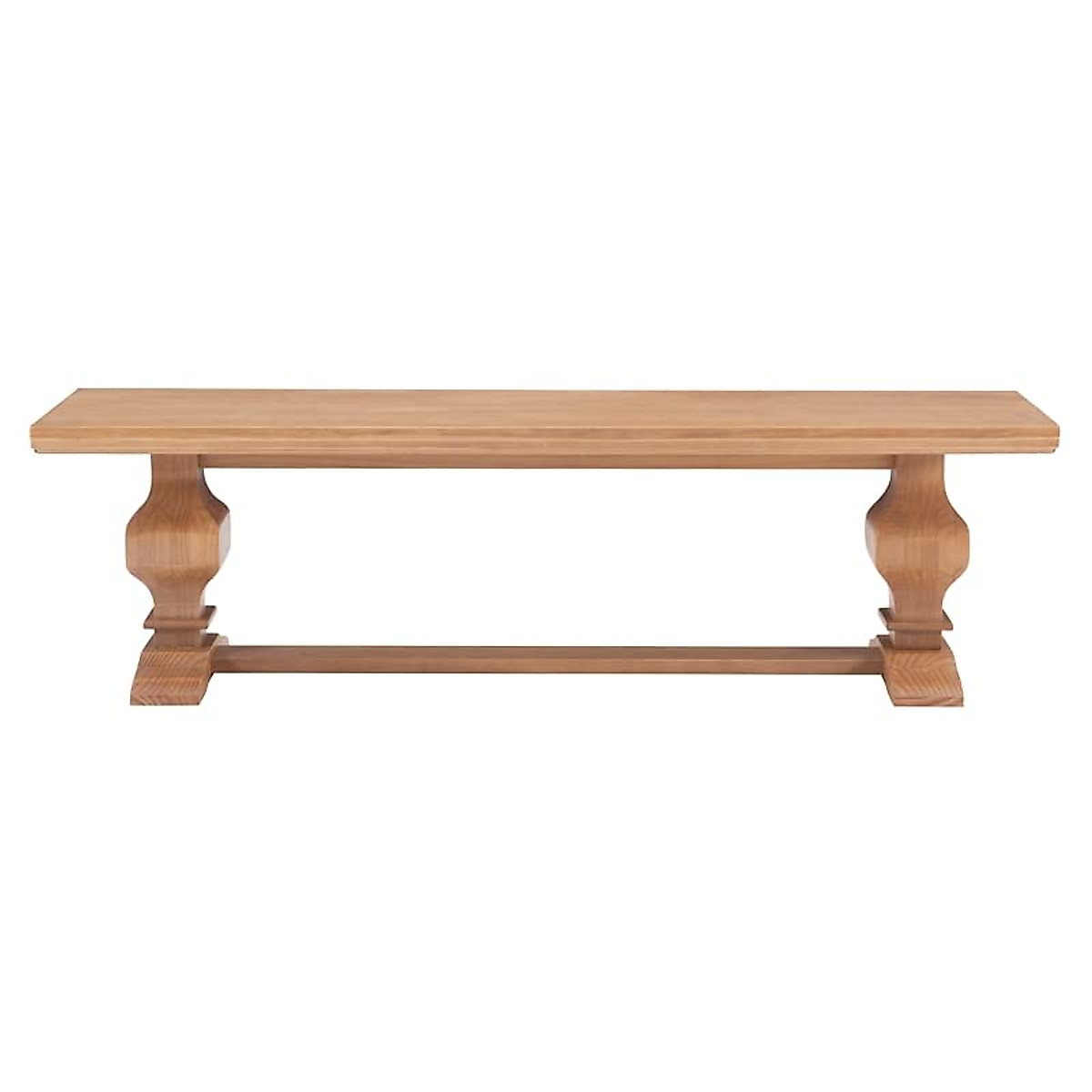 Powell Furniture Linon Larson Pine Wood Bench in Rustic Honey Brown