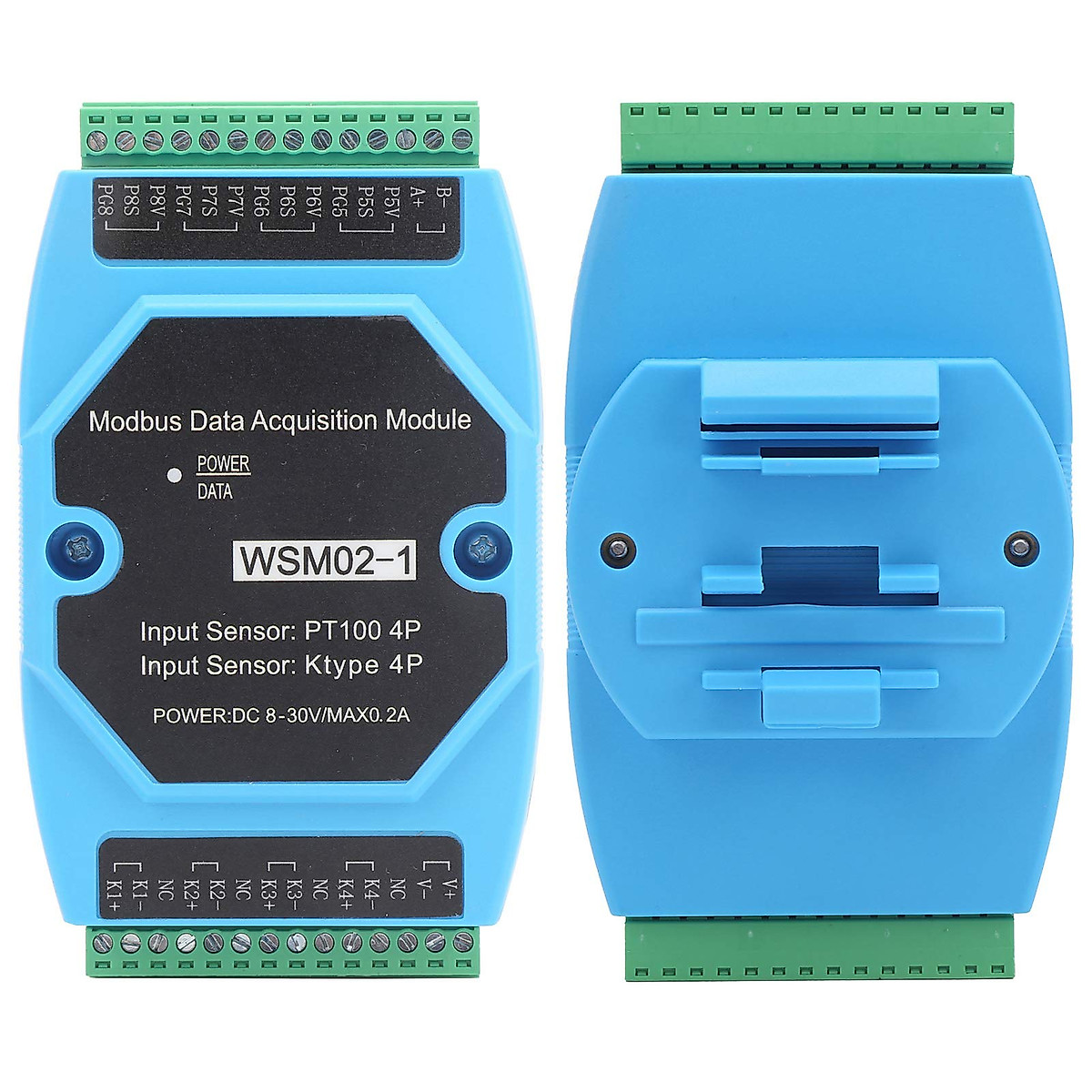 Temperature Data Loggers, Moubus Temperature Data Acquisition Module Compatible with 4-Channel PT100 and 4 Ktype Thermocouple for Industry