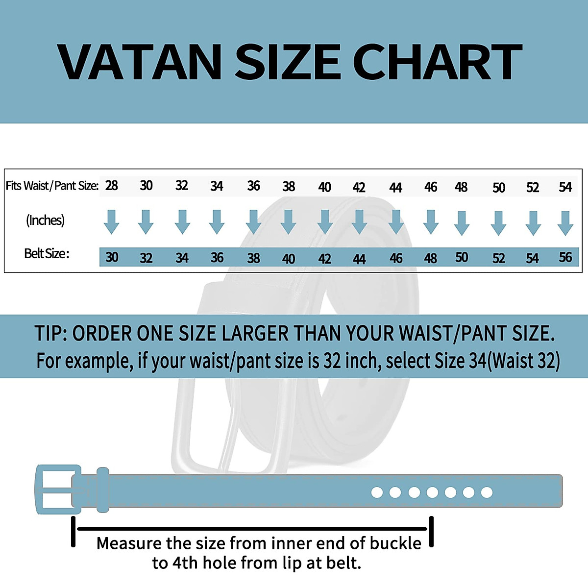 VATAN Men's Genuine Leather Casual Every Day Jeans Belts, Handmade Men Leather Belt with Gift Box (A-Black, 36 (Waist 34))