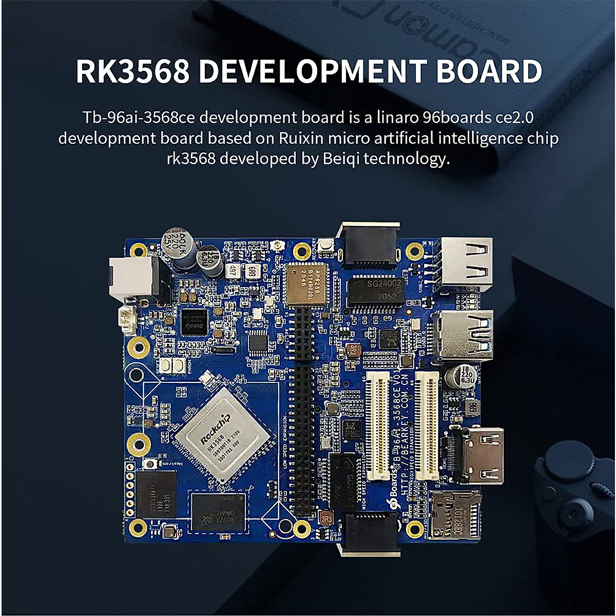 96boards TB-96AI-3568-CE AI Developer Kit Rockchip RK3568 2GB RAM for Object Detection Face Recognition IOT Robots and Machine Learning Support Android 11 & Linux