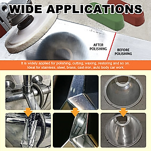 Tanstic 5Pcs Polishing Compound Kit, Buffing, Polishing and Cutting Compound Includes Black Emery, Brown Tripoli, White Diamond, Red Rouge, General Green