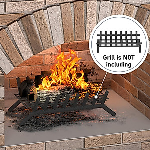 Flamorrow Ember Retainer for Fireplace Grates 12 x 7.5 inch, Metal Fireplace Grate Ember Retainer Mesh, Keep Burning Embers from Falling, Fire Place Accessories for Fire Pits, Camping, 2 Pack