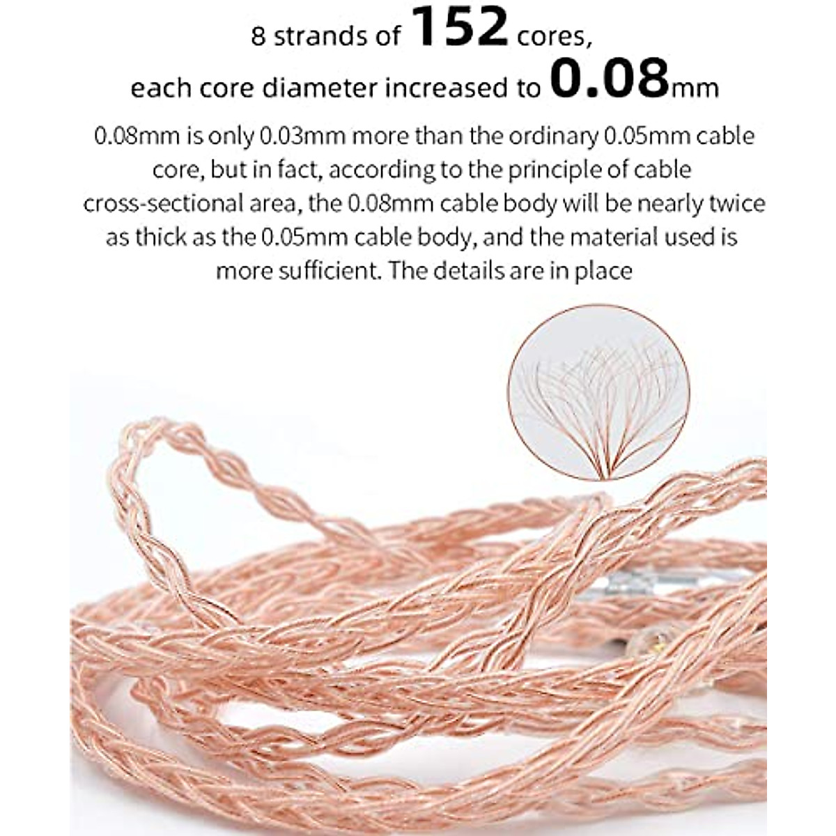 FAAEAL Upgraded Version of 8-core high-Purity Copper Earphone Cable,mmcx Connector for Shure SE846 SE535 SE215 SE315 SE425 UE900s MAGAOSI K5 LZ A4 A5 TIN Audio T2 T3 BGVP Earphones 4.9ft(3.5mm Plug)