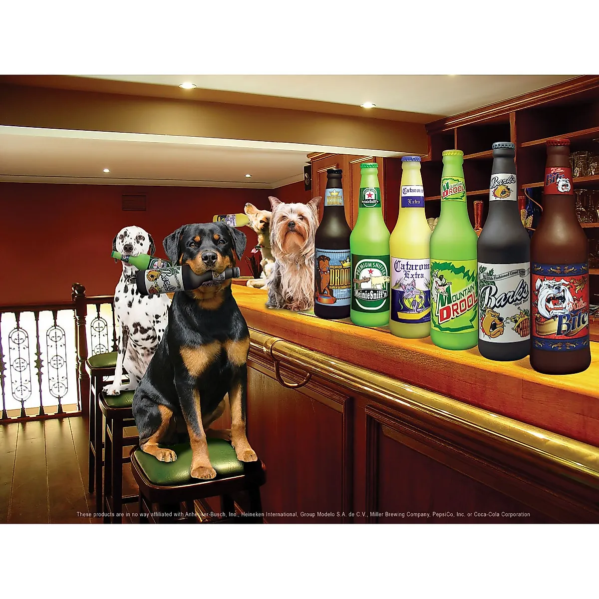 SILLY SQUEAKERS – Beer Bottles - Dog Toy - 100% Vinyl. Made Durable & Strong. Novelty Play Toy. 14 Bottles to Choose from and it Floats (Mountain Drool)