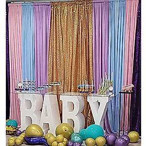 Poise3EHome Gold Sequin Backdrop Curtain, 4 Pieces 3FT x 8FT Sequin Backdrop Panels, Sequence Wedding Party Background Drapes