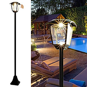 Solar Lamp Post Lights Outdoor Waterproof 68" Super Bright 100 Lumen Solar Pole Lights Outdoor for Garden Lawn Patio Porch Backyard Pathway Driveway USB Rechargeable Warm White & White Lights