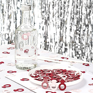 Engagement Bridal-Shower Decorations Ring Confetti -300pcs Rose Gold Pink Wine Red Confetti Glitter Sprinkles Paper Wedding Bachelorette Decorations Proposal Valentines Day Party Table Decor Panduola