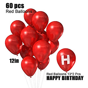 87pcs Red Balloons, 12 Inches Latex Balloons, Red Balloons for Birthday Baby Shower Graduation Anniversary Wedding Party Supplies Garland Arch Decoration