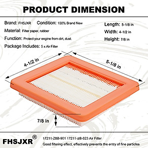 FHSJXR 17211-Z8B-901 HRX217 Air Filter for Honda GCV160LA1 GCV190LA GCV160LAO Engine Harmony II HRR216 HRX217 HRR216K9VKAA HRS216 HRN216 Walk Behind Mower, GC135 GC160 Lawn Mower Air Cleaner