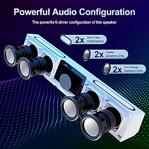 Computer Speakers, Bluetooth Computer Soundbar, 3.5mm Aux-in Computer Speakers for Desktop Monitor, Computer Sound Bar with Deep Impactful Bass, Gaming Speakers for PC