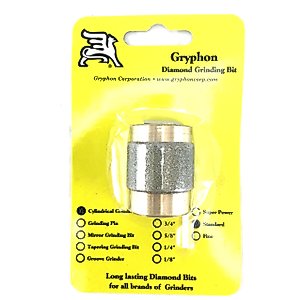 Gryphon 1 Inch Diamond Coated Mirror Grooved Grinder Bit