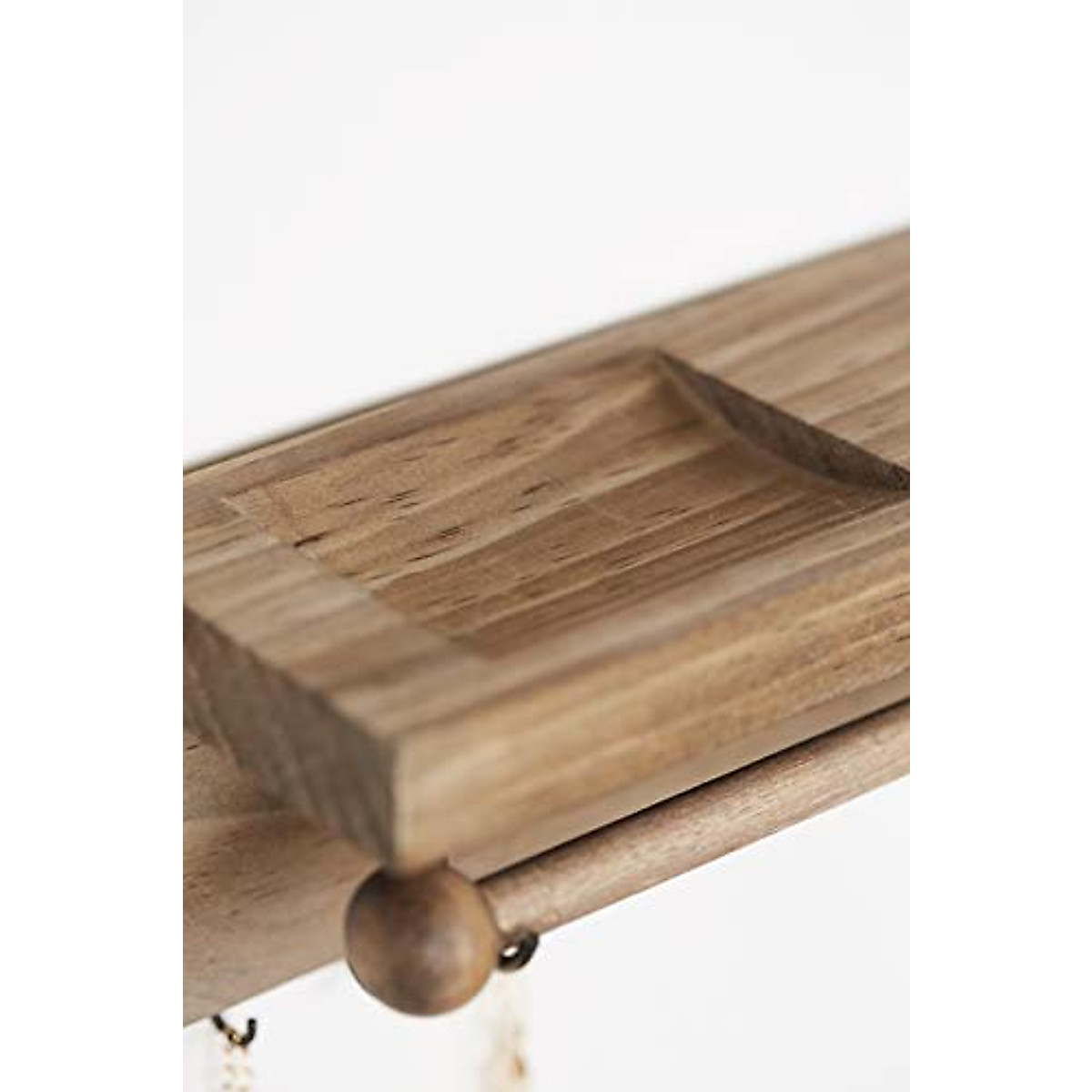 SoCal Buttercup Rustic Necklace Jewelry Organizer - Wall Mount Jewelry Holder - Mounted Hanging Jewelry Storage Hooks for Necklace, Earrings, and Rings - Farmhouse Wood Decor Bedroom Boho Shelf Rack