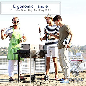 Royal Imports Metal Shish Kabob Skewers Sticks for BBQ Grilling, Roasting, Barbecue Stainless Steel, 17" long Re-usable - 6 Pcs