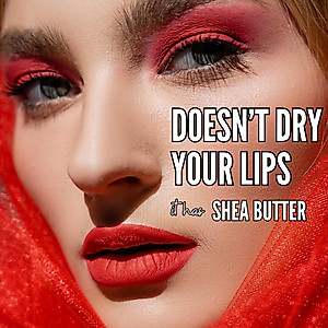 Mynena Orange Red Long-Lasting Matte Liquid Lipstick Intense Color Smudge-Proof & Waterproof Comfortable Hydrating Shea Butter Vegan & Cruelty-Free | Glory