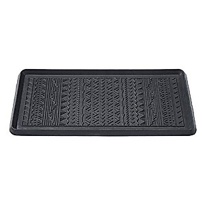 HF by LT Boho Rubber Boot, 32 x 16 inches, One-Piece Seamless Construction, Durable Vulcanized Rubber, Year Round Use Indoors or Outdoors, Black