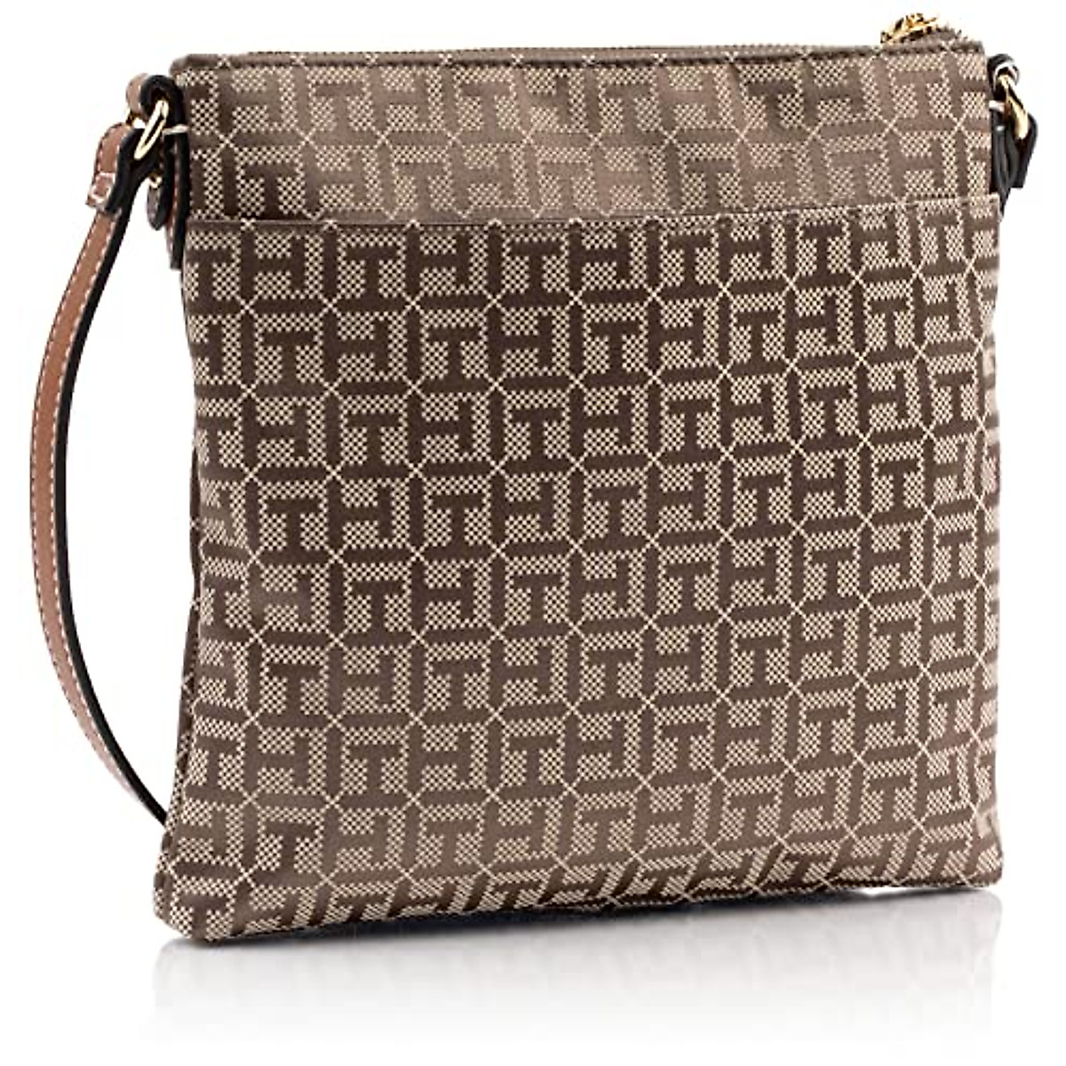 Tommy Hilfiger Womens Jaden Plus Crossbody HANDBAG, Tan/Dk Chocolate