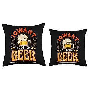 Iowa State Map USA Flag Beer Drinking Funny Joke Funny Beer Distressed Iowa State Map Drinking Humor Throw Pillow, 16x16, Multicolor