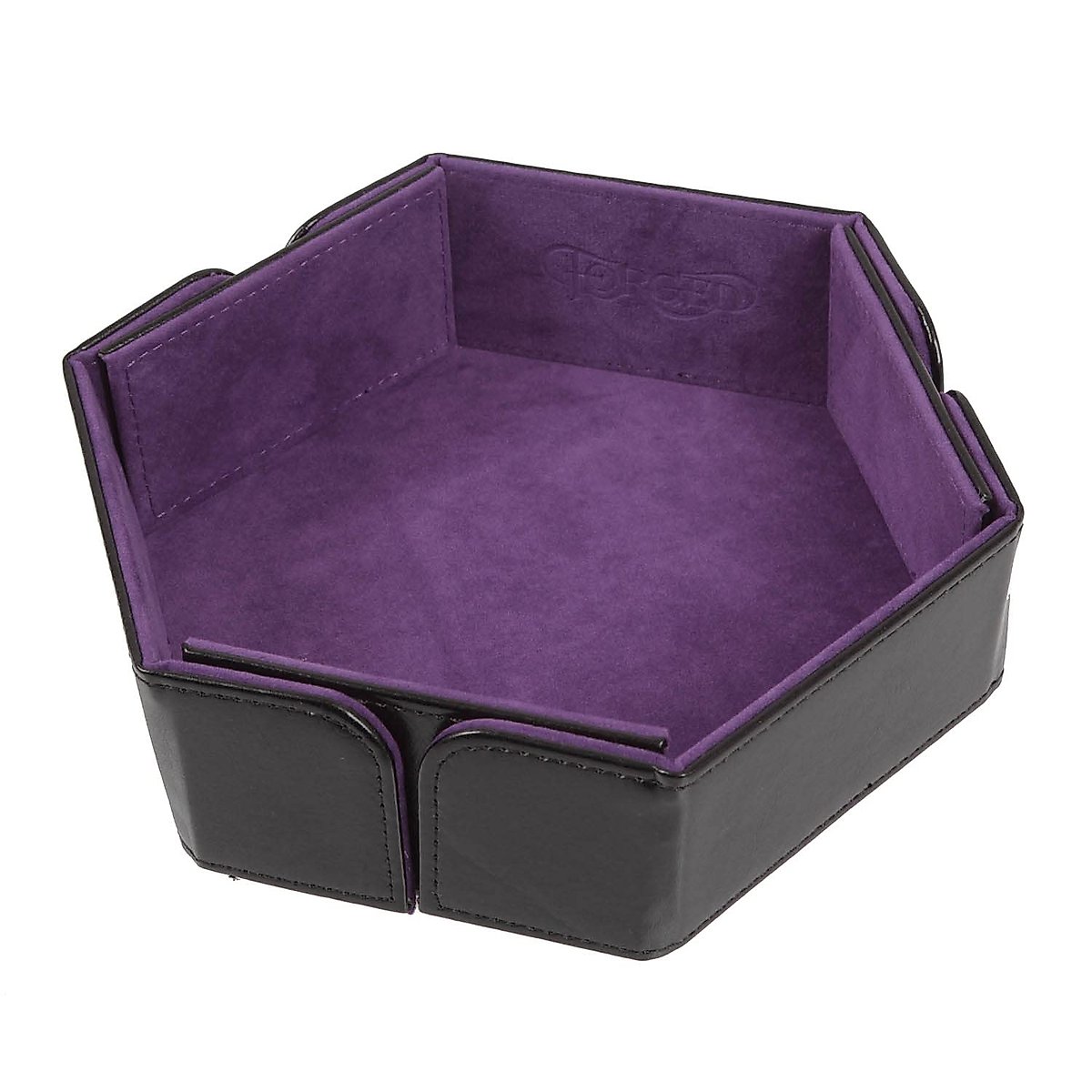 Forged Dice Co. 6.5 Inch Magnetic Folding Dice Tray - Portable Folding Dice Rolling Tray for use as DND Dice Tray D&D Dice Tray or Dice Game - Quiets Rolling Metal Dice and Folds Flat - Purple