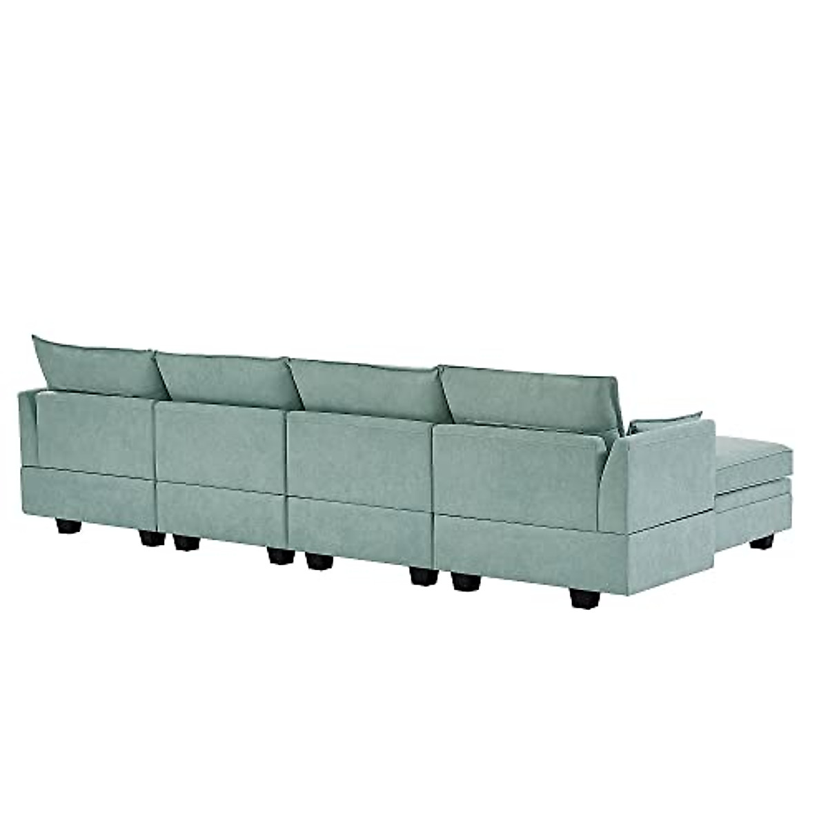115" Oversized Modular Storage Sectional Sofa Couch Convertible Sleeper Sofabed with SeatStorage ,Linen Upholstered U-Shaped Symmetrical 6 Seaters Sofa & Couch for Home Office Apartment Living Room