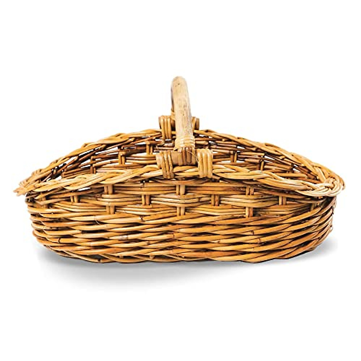 The Basket Lady Wicker Gathering Basket, Small, 18.5 in L x 10 in W x 9 in H, Simply Natural (Sold Individually)