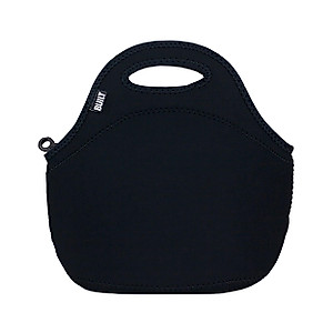BUILT Gourmet Getaway Soft Neoprene Lunch Tote Bag - Lightweight, Insulated and Reusable, One Size, Black