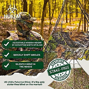 Nukem Grab & Go Hunting Ground Blind - Mossy Oak Obsession - Lightweight Stake-Free Pop Up Turkey & Deer Blind (Standard)